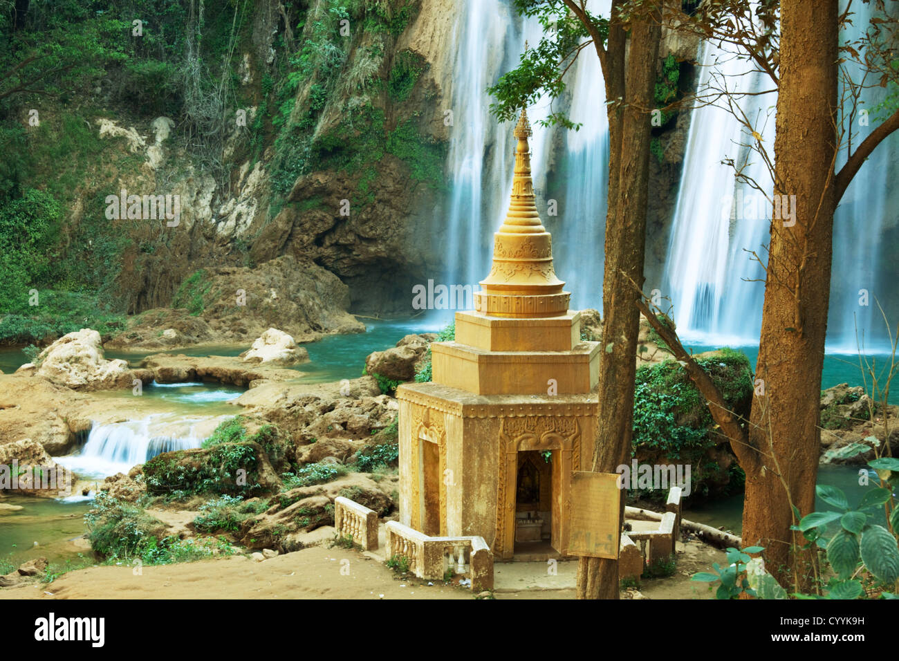 waterfall in Myanmar Stock Photo - Alamy