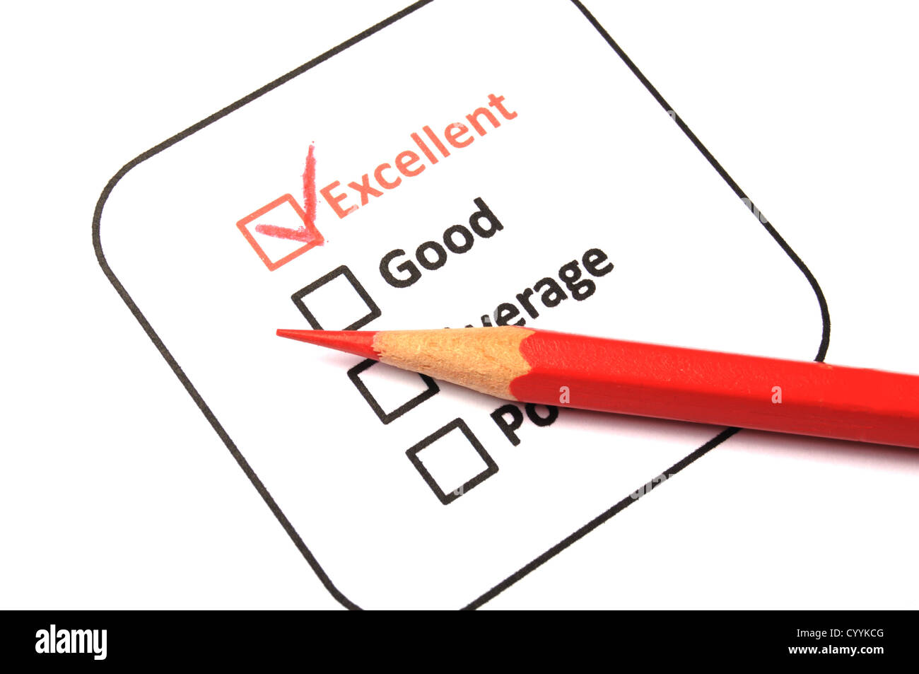 checkbox and pencil showing science education research or customer ...