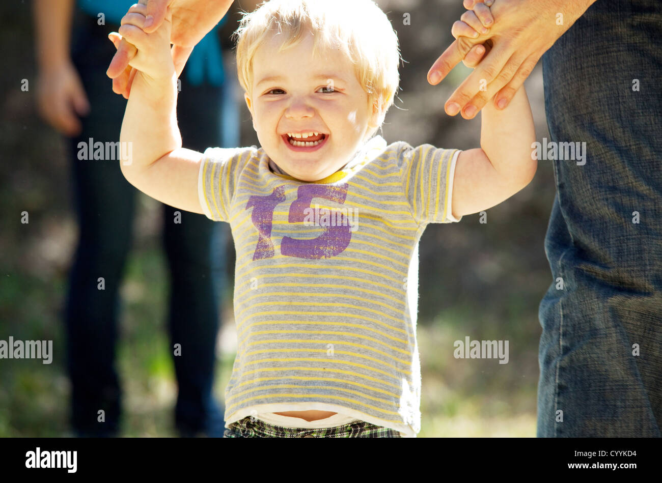Baby boy in park Stock Photo - Alamy