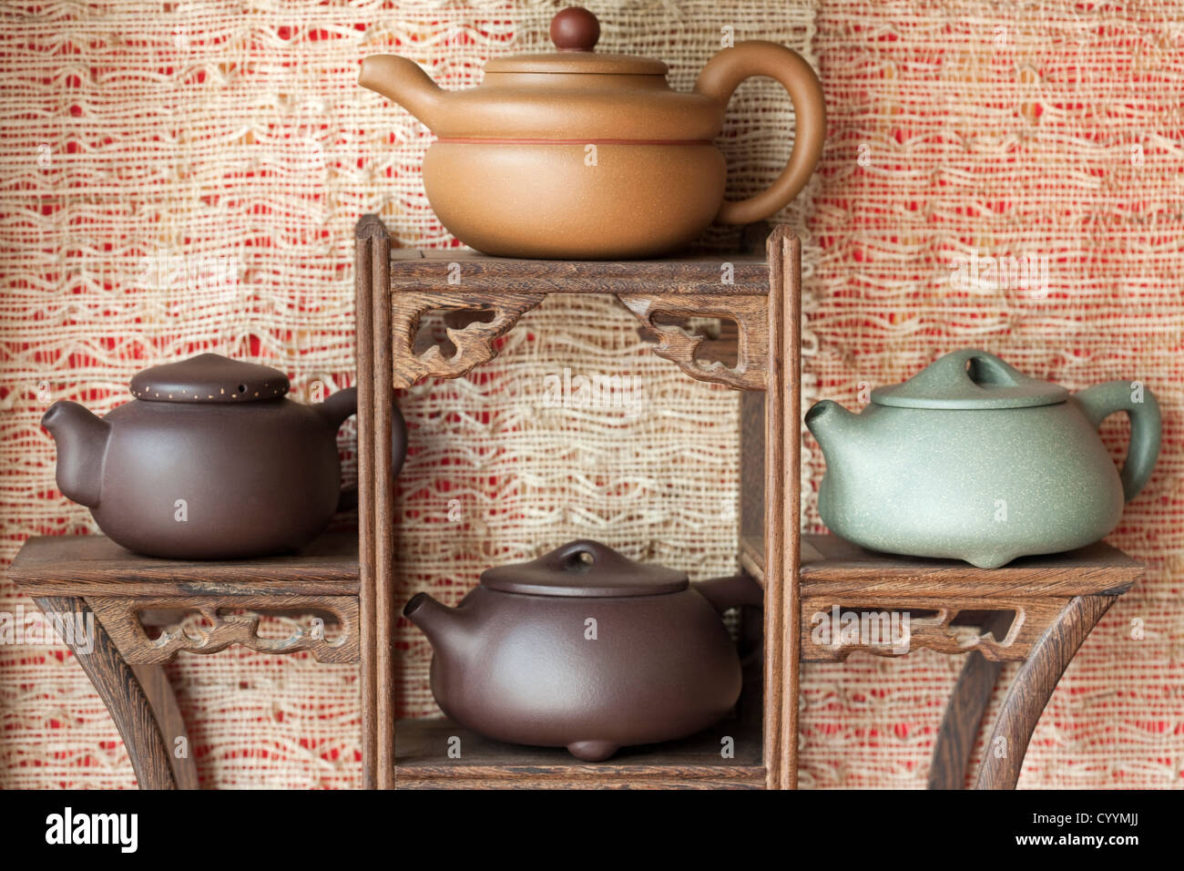 Close up of traditional Chinese teapots Stock Photo - Alamy