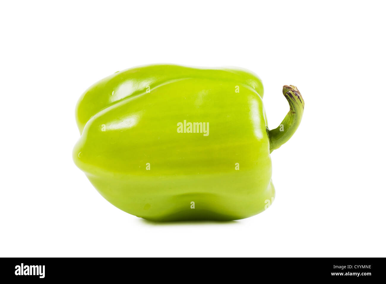 Sweet green pepper isolated over white background Stock Photo - Alamy