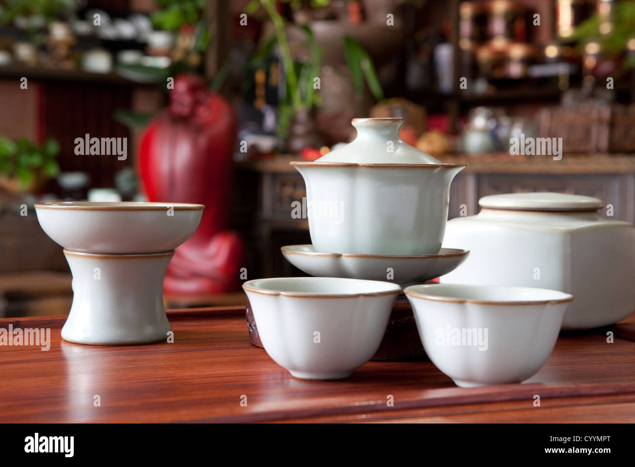 Close up of traditional Chinese tea set Stock Photo - Alamy