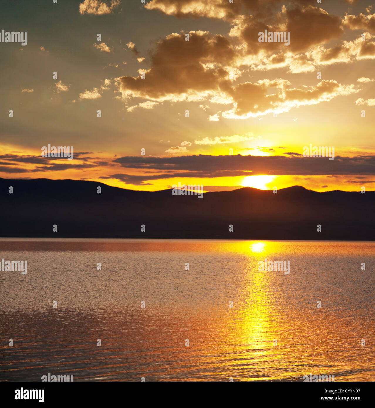 Sea on sunset Stock Photo - Alamy