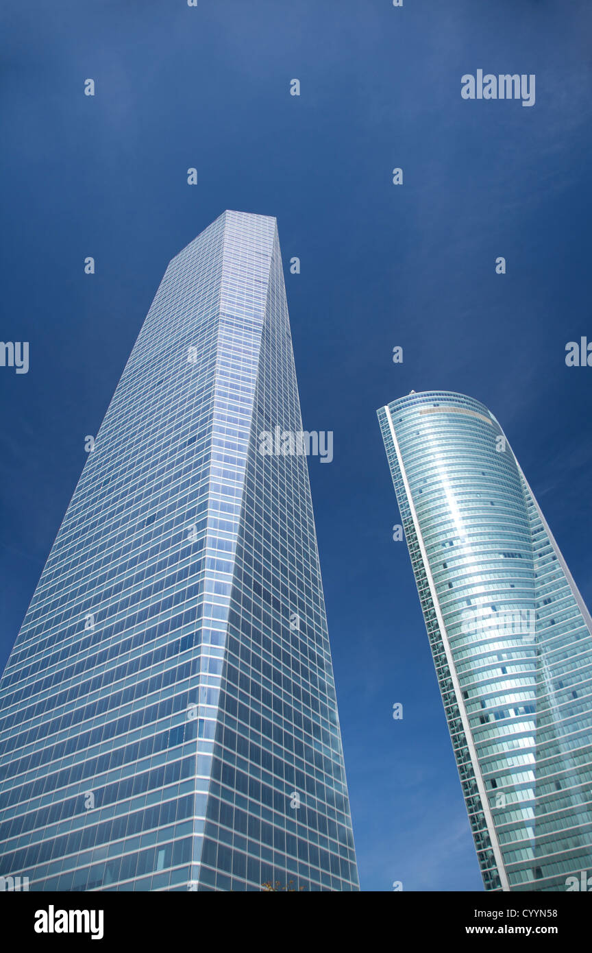 building skyscrapers at madrid city in spain Stock Photo - Alamy