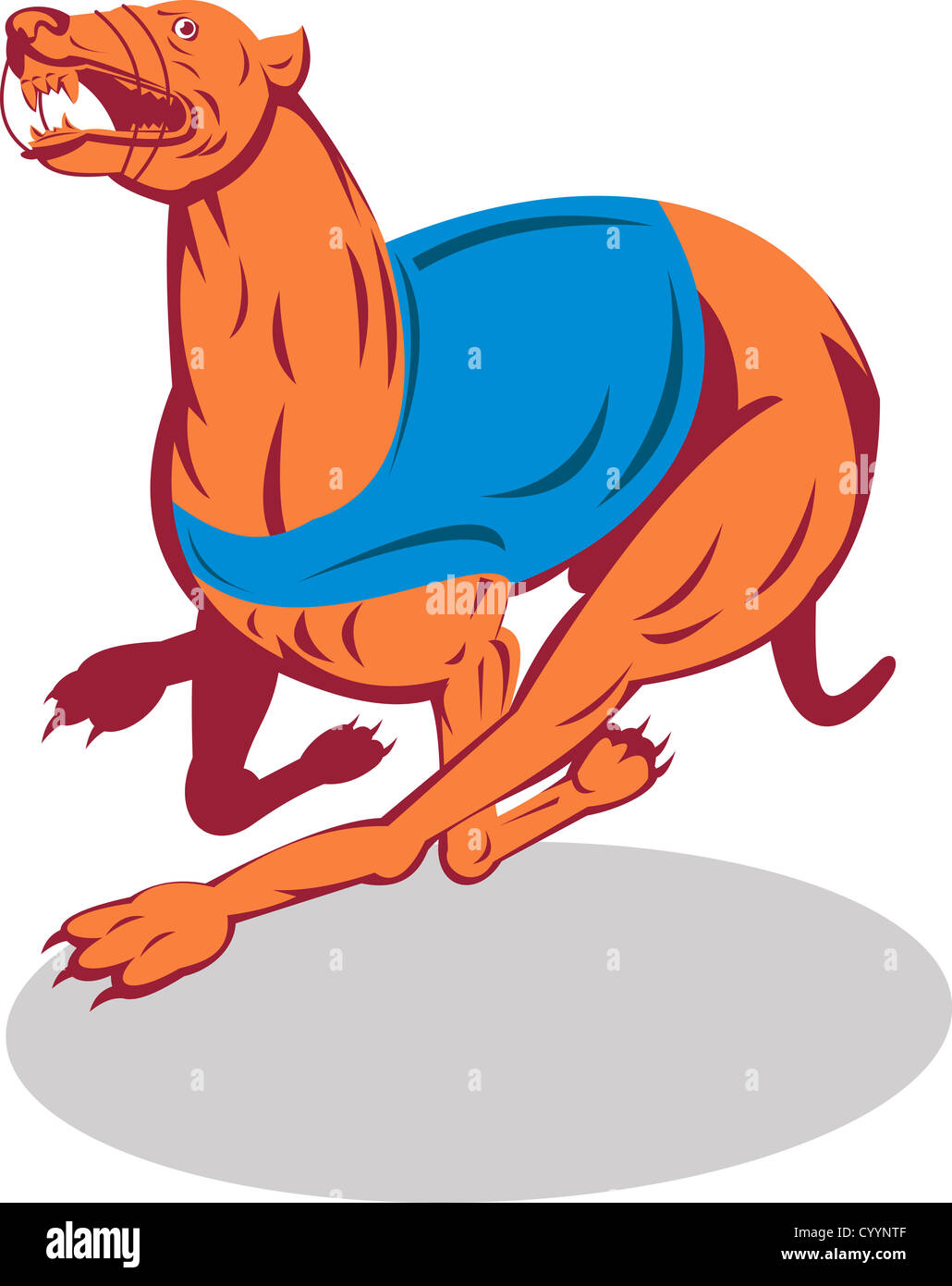 illustration of a greyhound dog racing on isolated white background ...