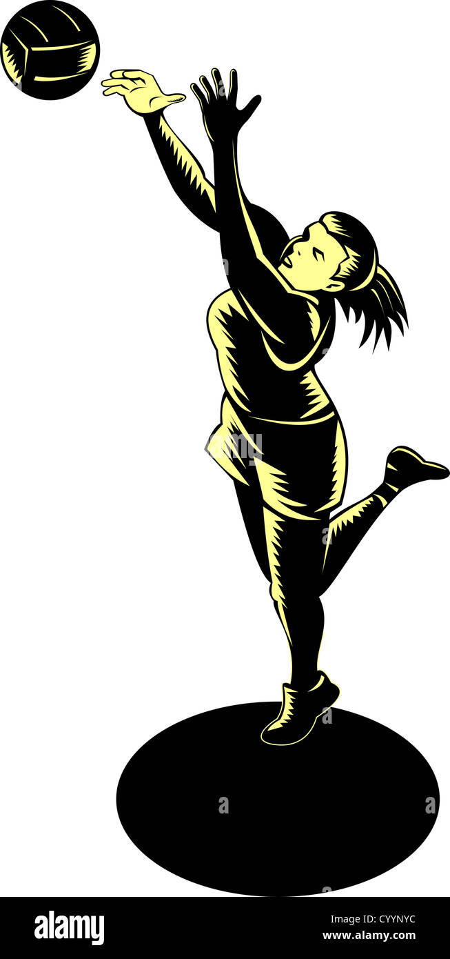 Netball player catching ball hi-res stock photography and images - Alamy