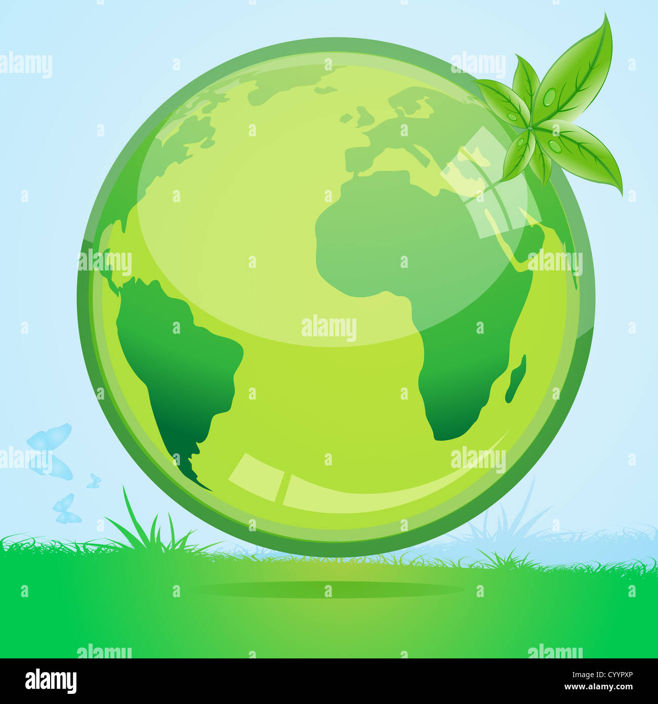 illustration of recycle globe Stock Photo - Alamy