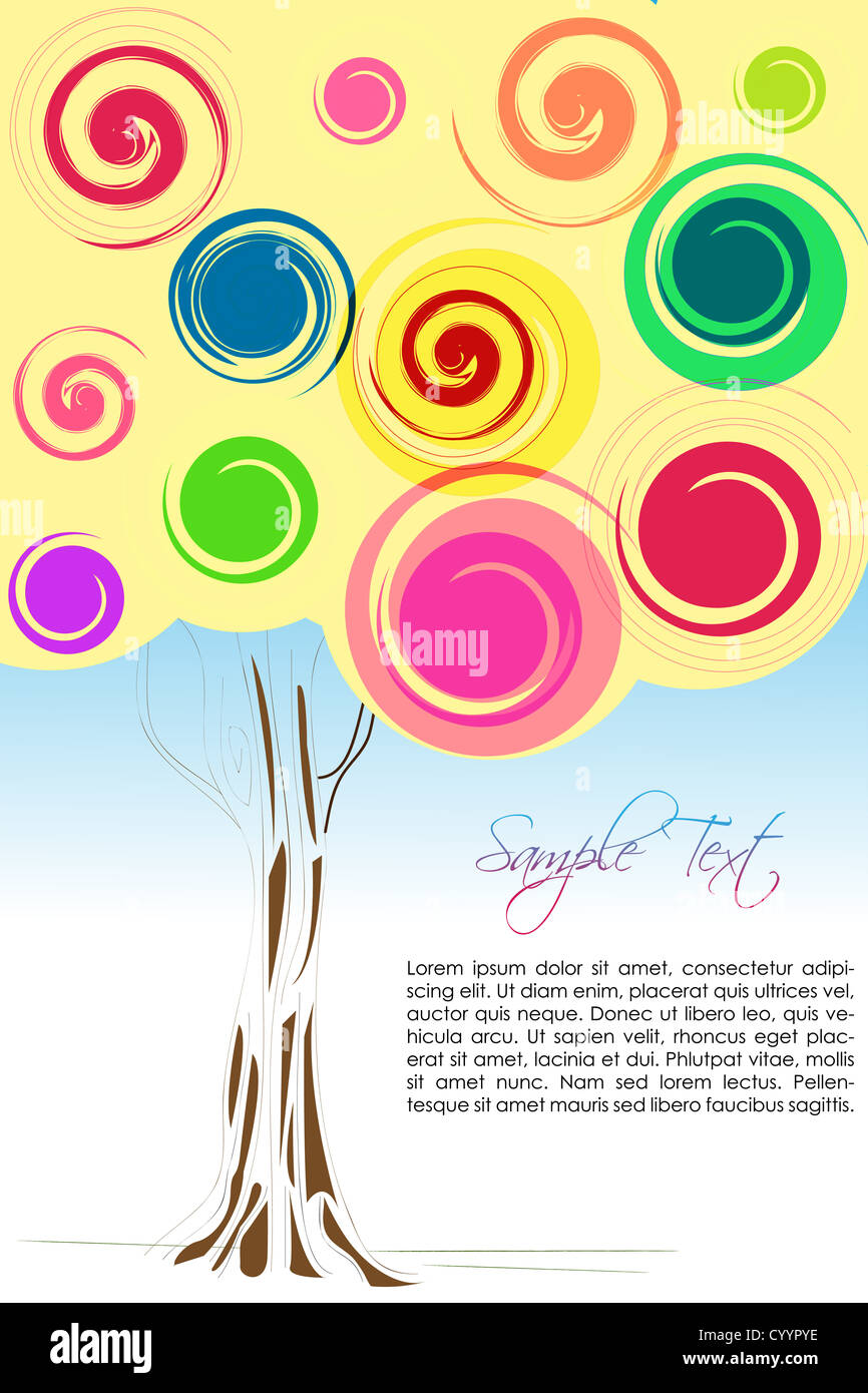 Colorful tree illustration hi-res stock photography and images - Alamy