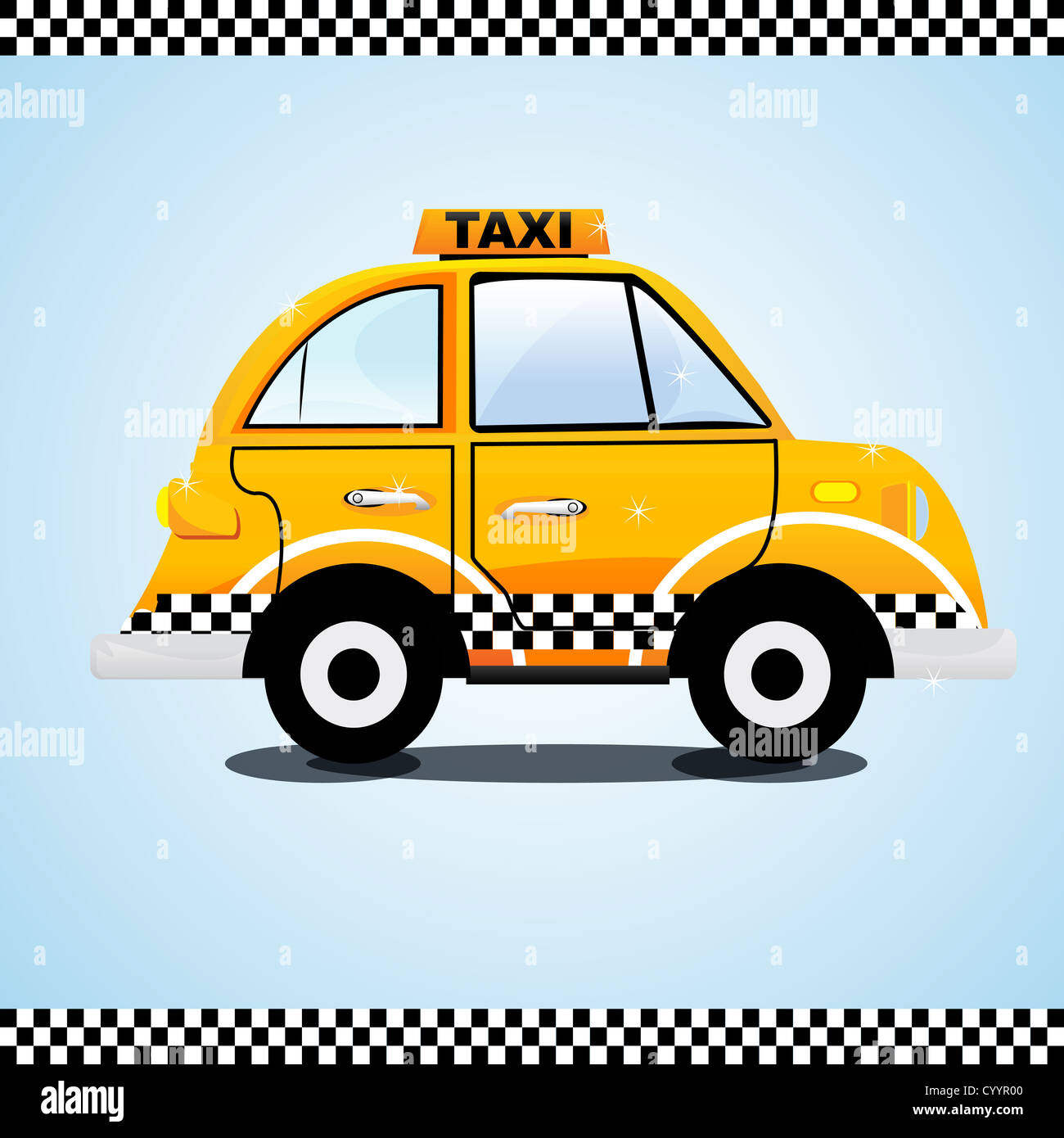 Illustration taxi on way hi-res stock photography and images - Alamy