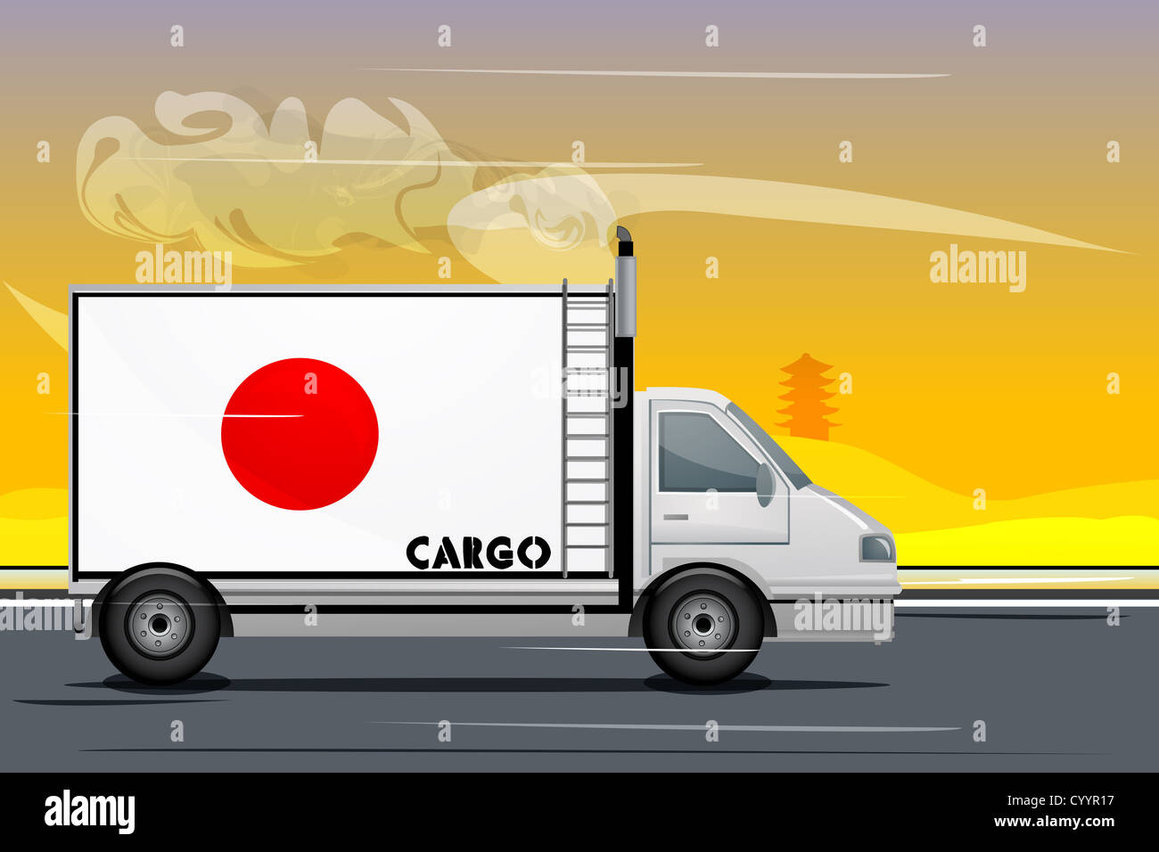 illustration of japanese lorry Stock Photo - Alamy
