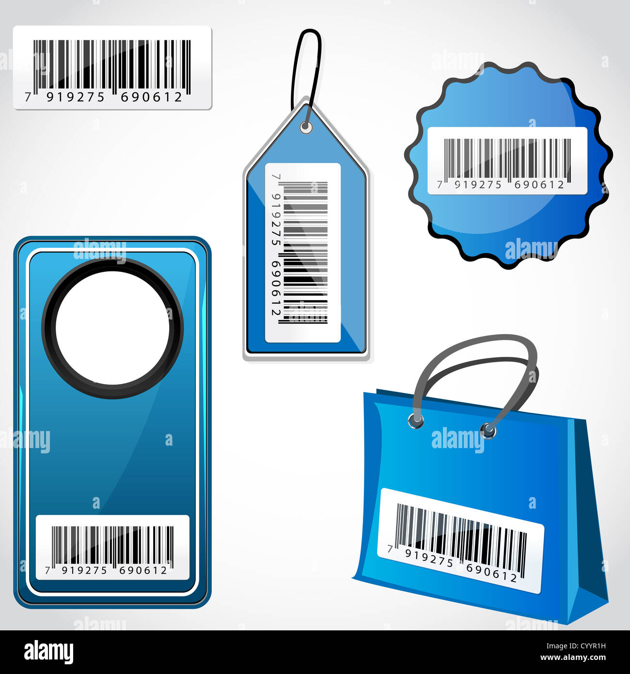 illustration of barcode tags on white background Stock Photo - Alamy