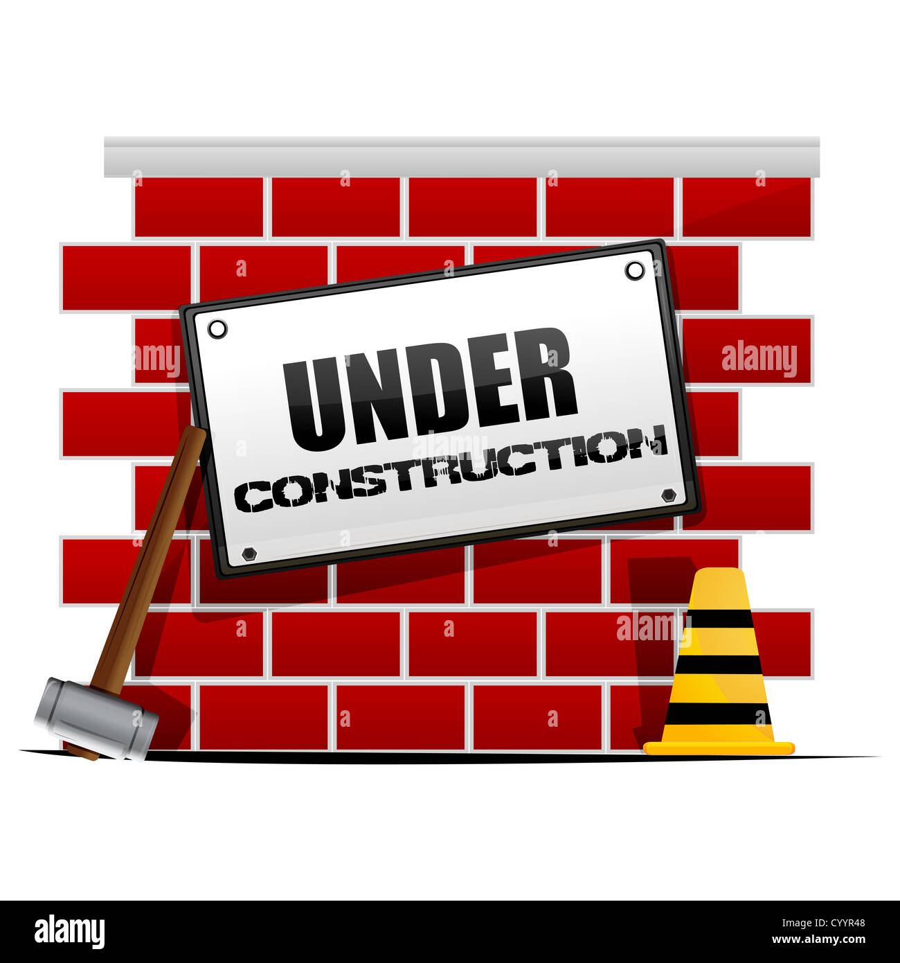 illustration of under construction Stock Photo - Alamy