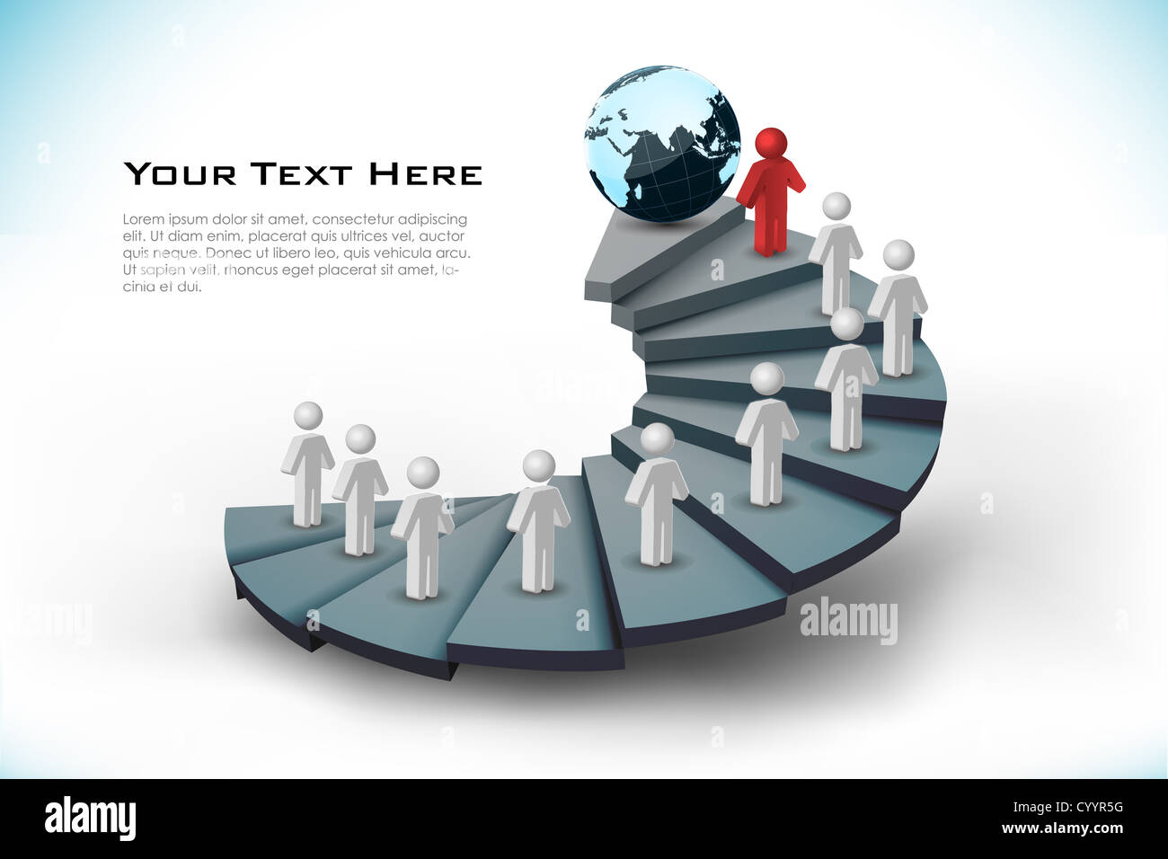 illustration of networking with steps on white background Stock Photo ...