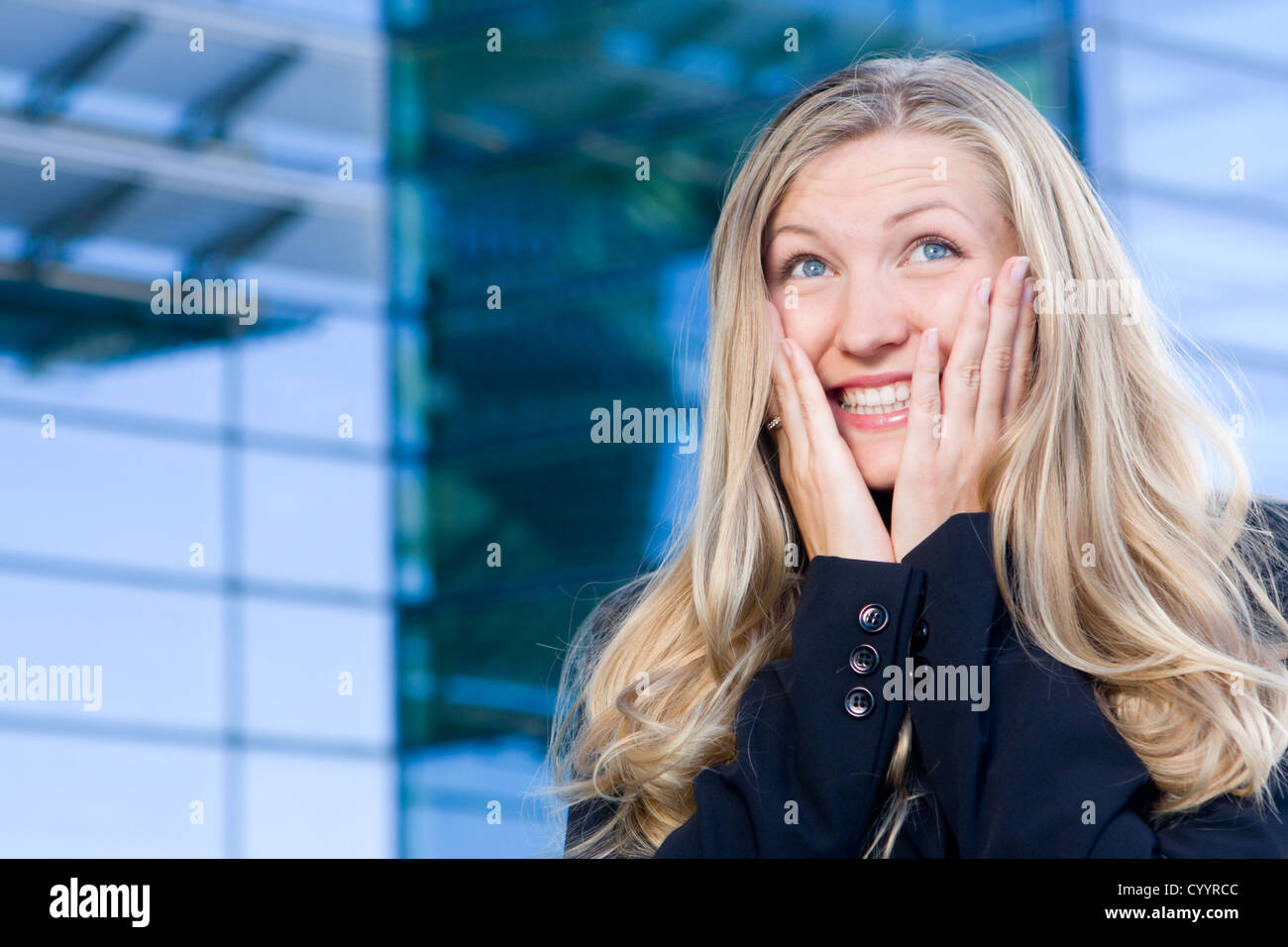 Ecstatic business woman hi-res stock photography and images - Alamy