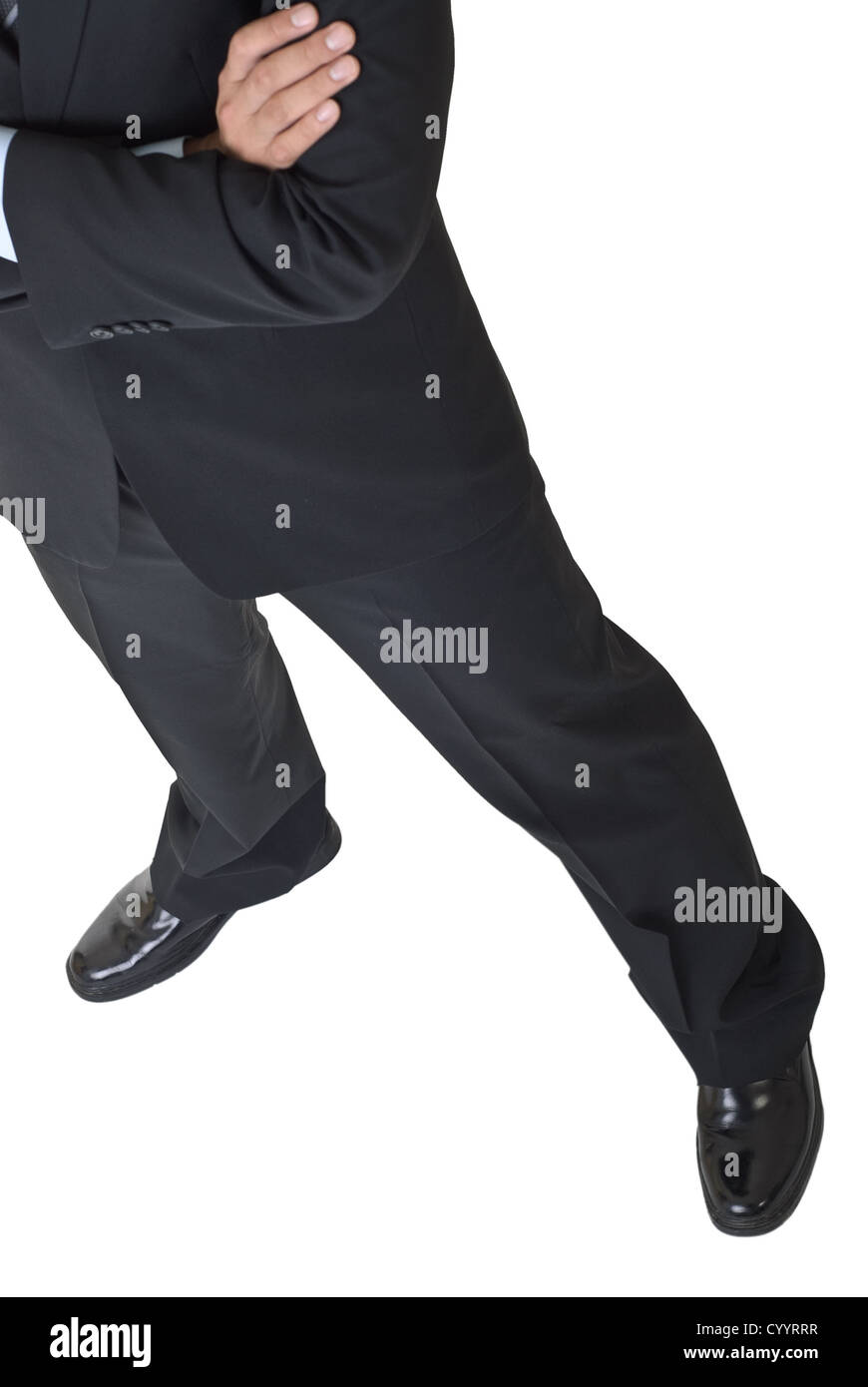 Leg of business man body isolated on white background Stock Photo - Alamy