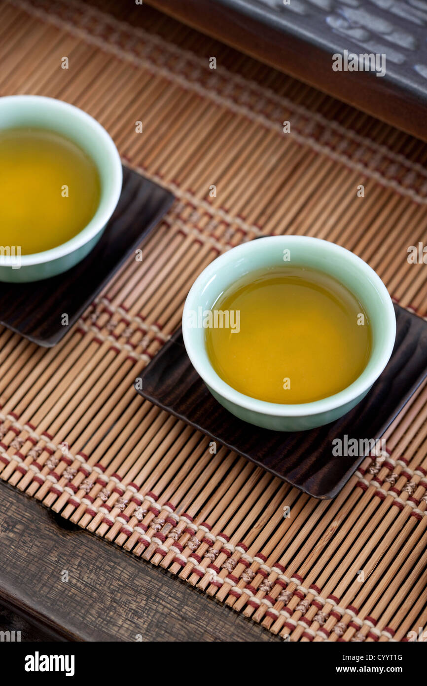 Close up of tea in Chinese tea cups Stock Photo - Alamy
