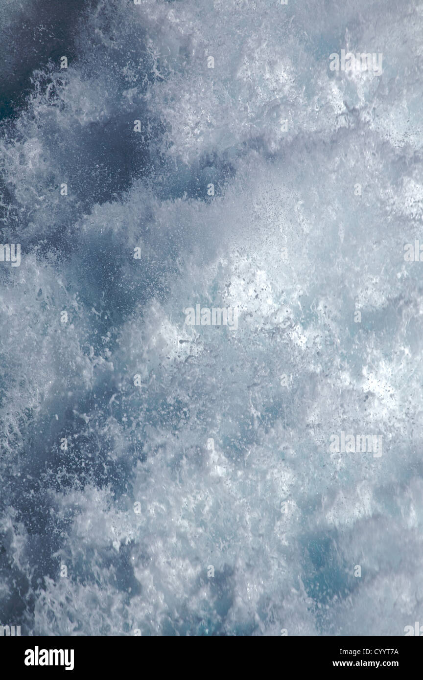 jet and wake of a boat at straits of gibraltar in andalusia spain Stock ...