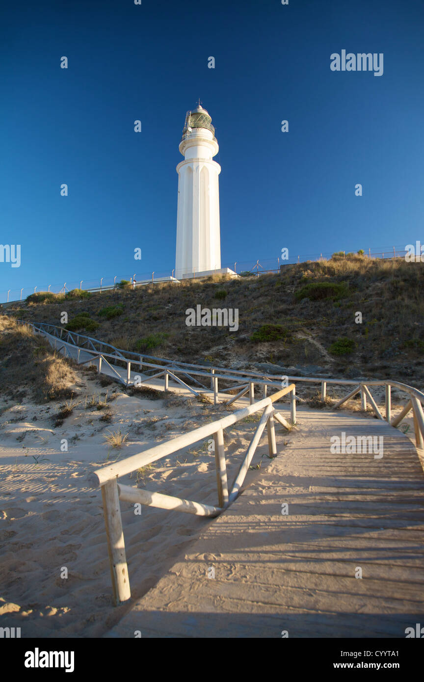 lighthouse of trafalgar cape in cadiz andalusia spain Stock Photo - Alamy