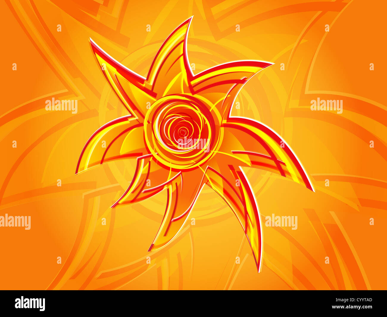Abstract sun on a orange background Stock Photo - Alamy