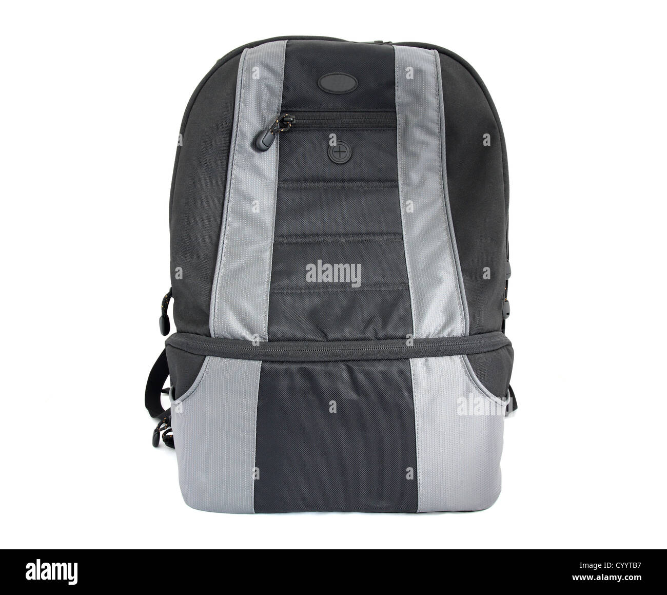 Grey-black backpack isolated on white background Stock Photo - Alamy