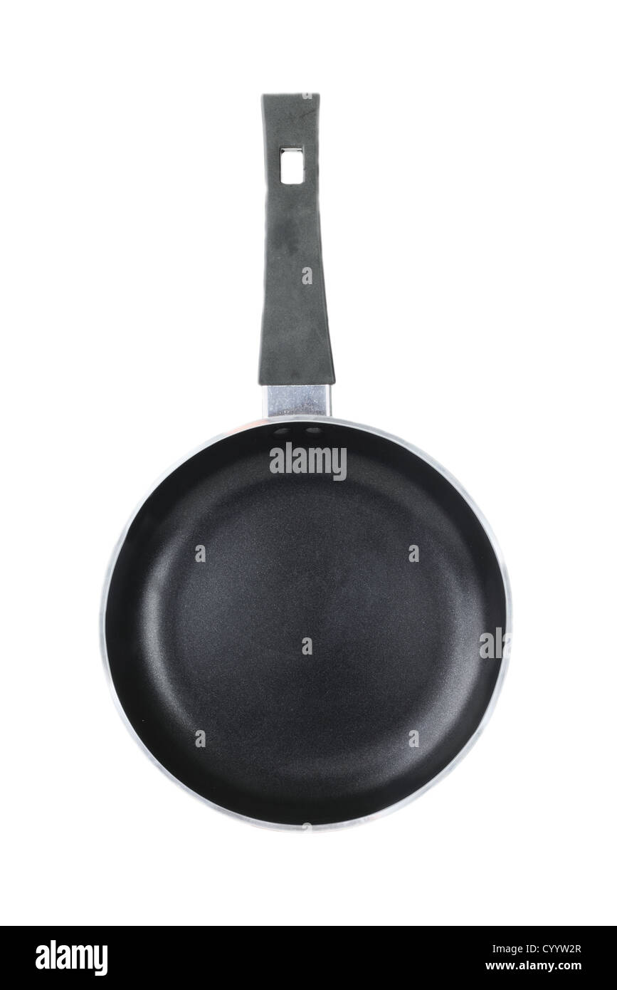 Black frying pan isolated on a white background with clipping path ...