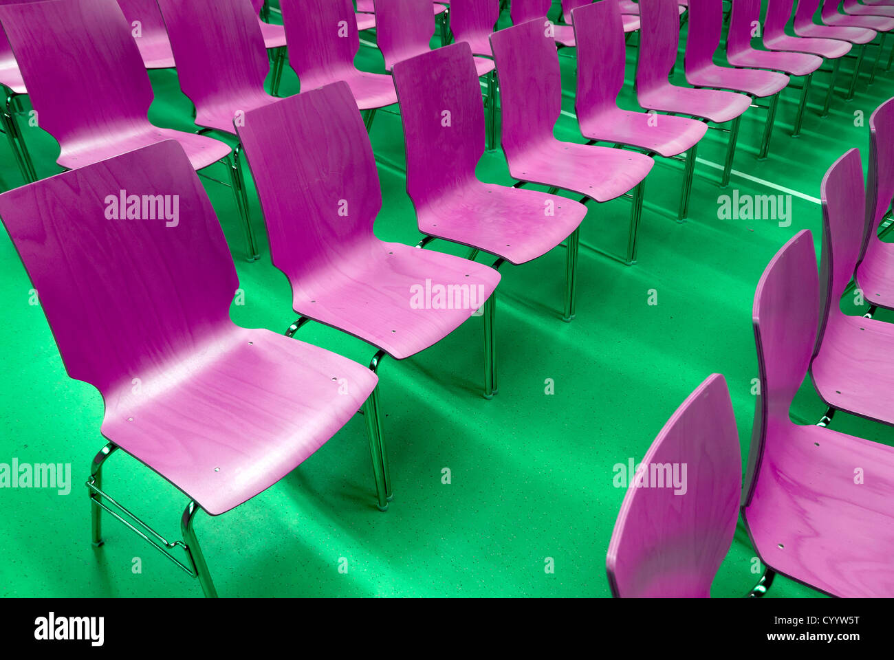 empty chairs in a hall Stock Photo - Alamy