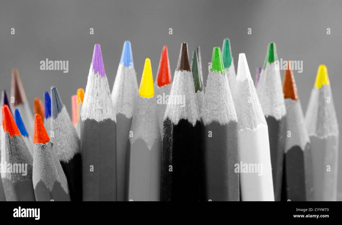 sharpened colored pencils Stock Photo - Alamy