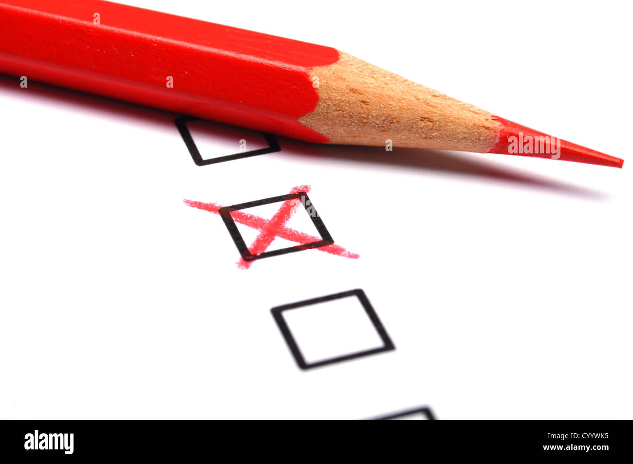 checkbox and pencil showing science education research or customer ...