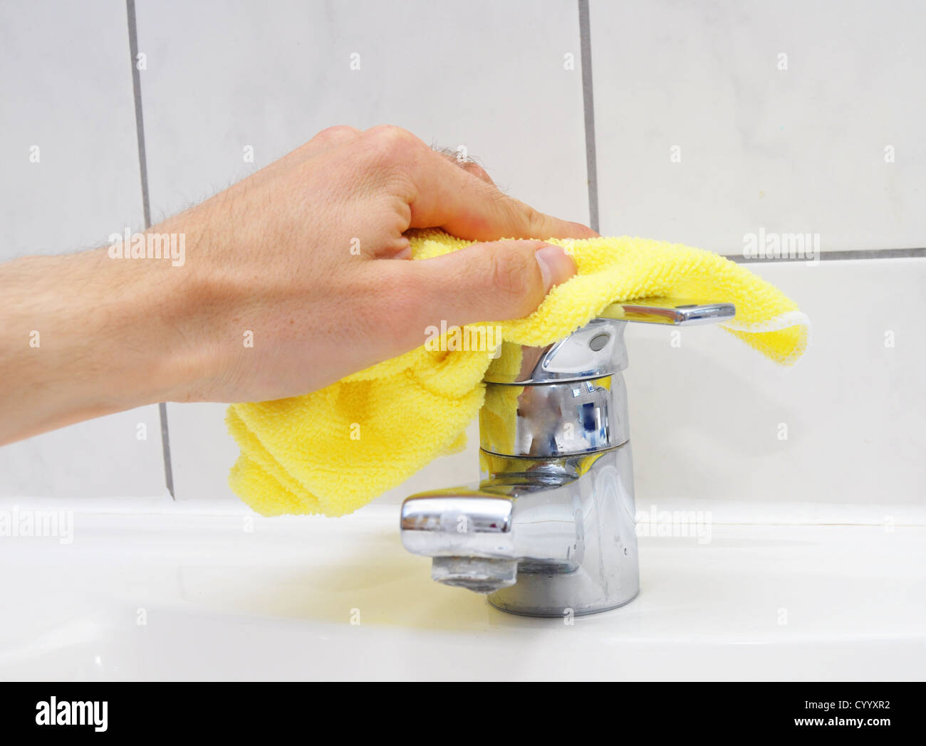 cleaning your home or houshold concept with hand and cloth Stock Photo ...