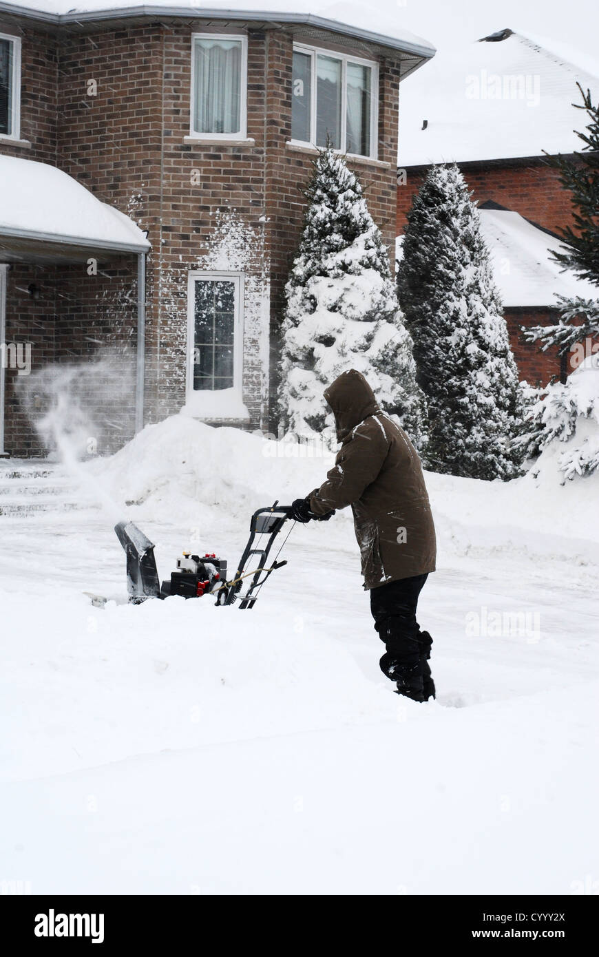 Man clearing snow from driveway Stock Photo - Alamy Man clearing snow from driveway Stock Photo - Alamy