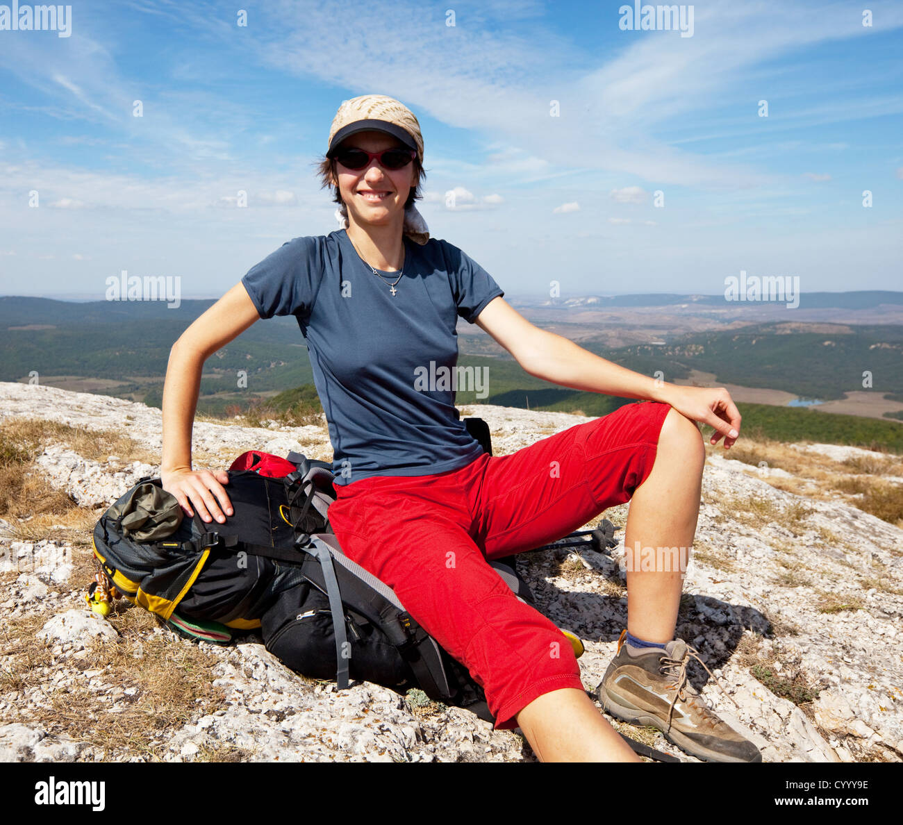 Girl in hike Stock Photo - Alamy