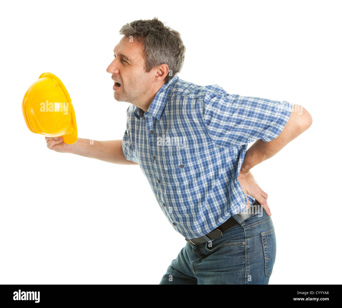 Construction worker suffering back hi-res stock photography and images ...