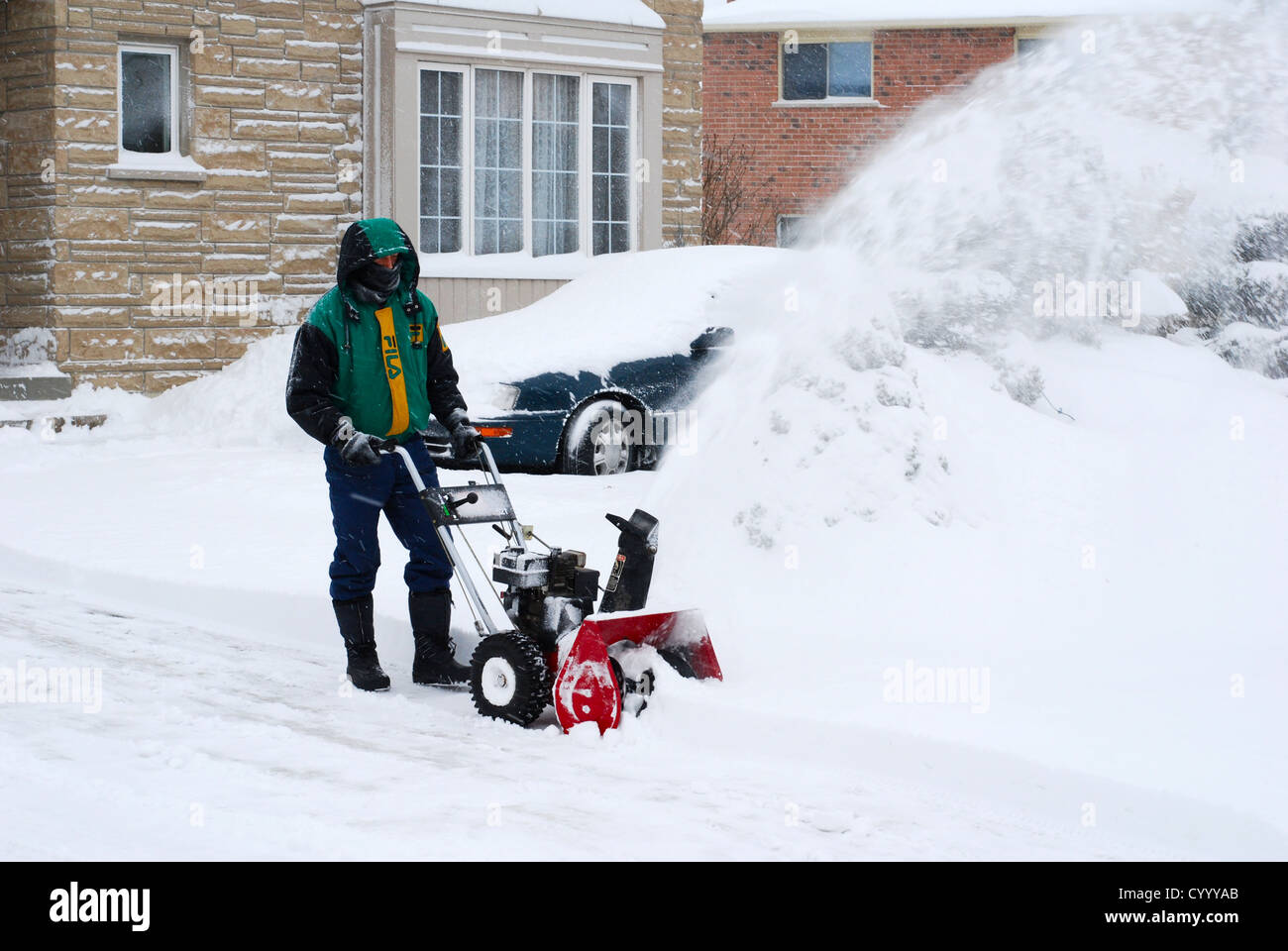 Man clearing snow from driveway Stock Photo - Alamy Man clearing snow from driveway Stock Photo - Alamy