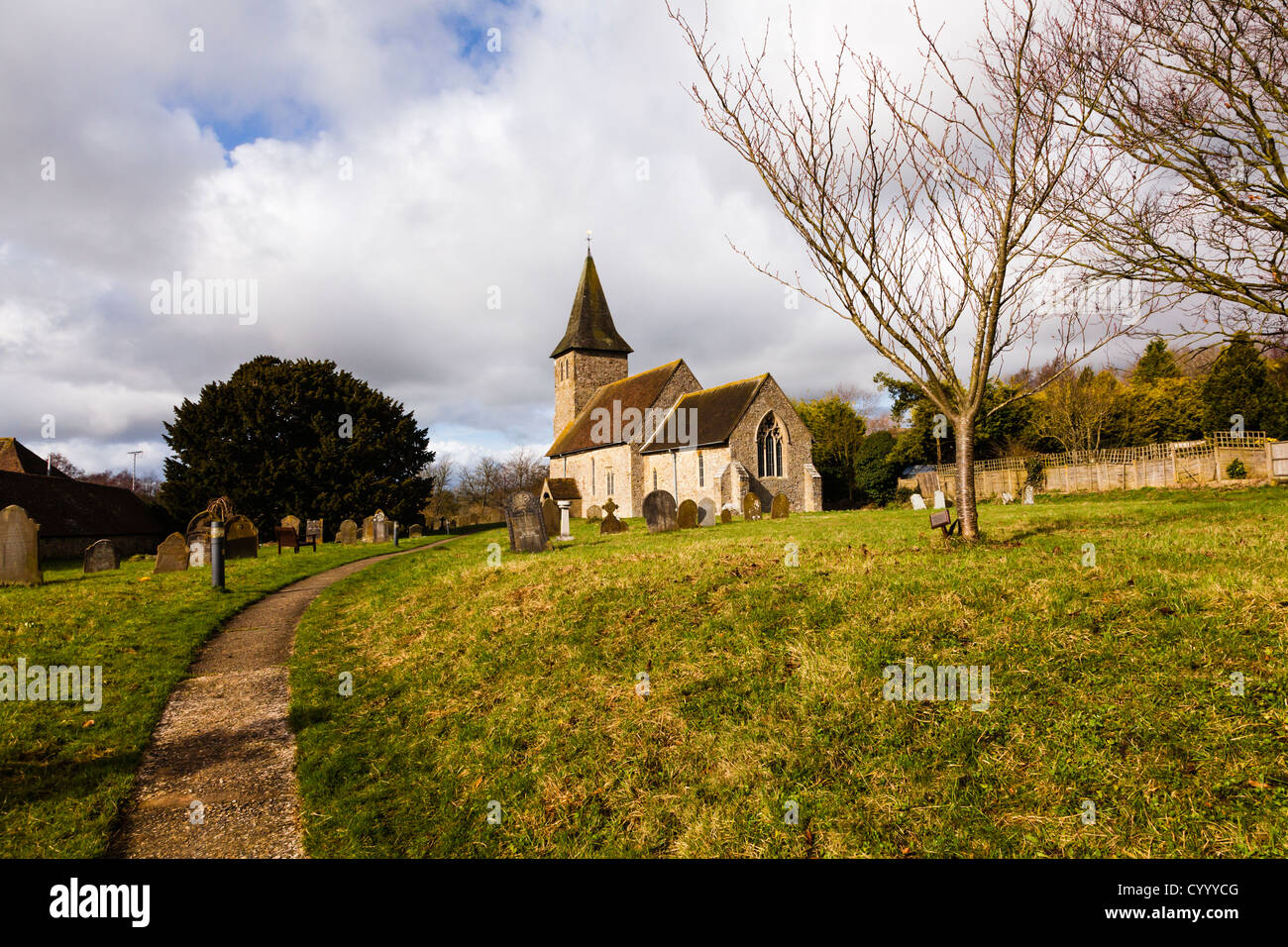The church of St Mary and St Radigund, Postling, near Folkestone, Kent ...