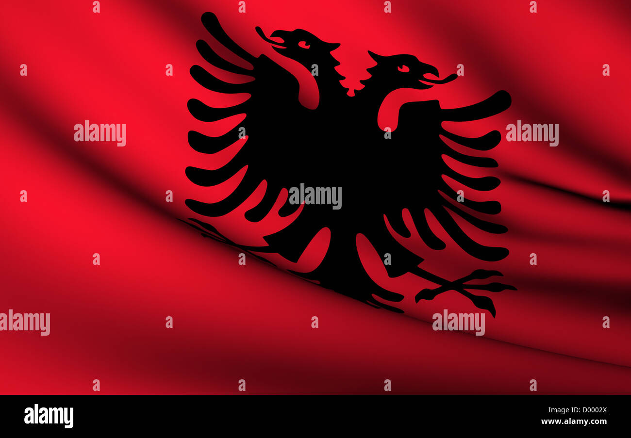Flying Flag of Albania . All Countries Collection Stock Photo - Alamy
