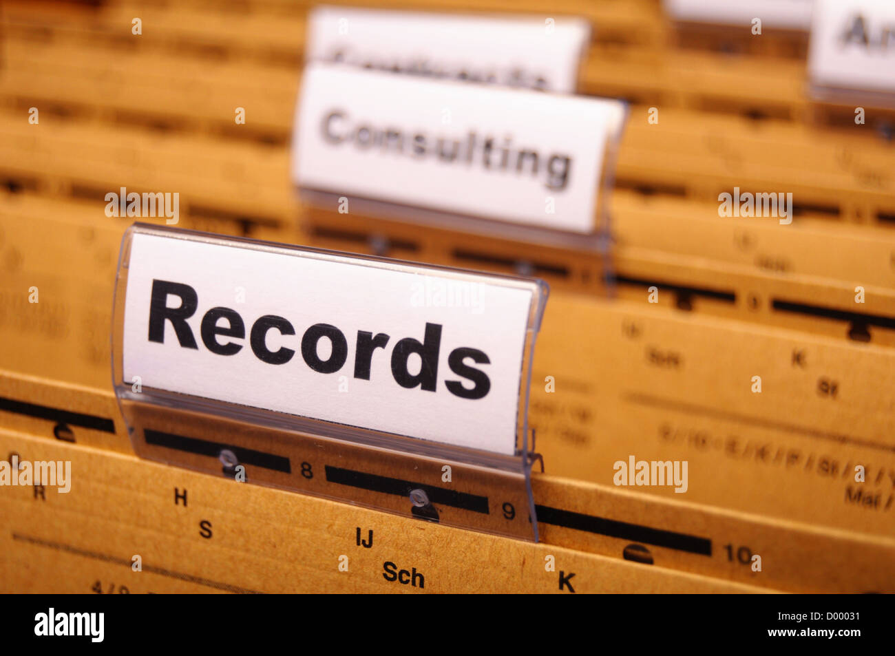 records word on business folder index showing office concept Stock ...
