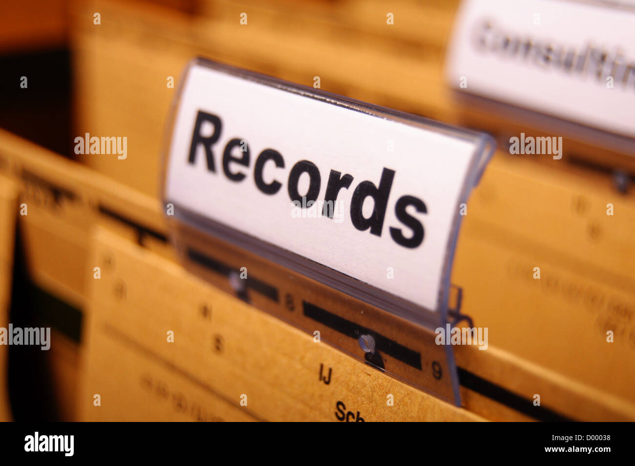 records word on business folder index showing office concept Stock ...