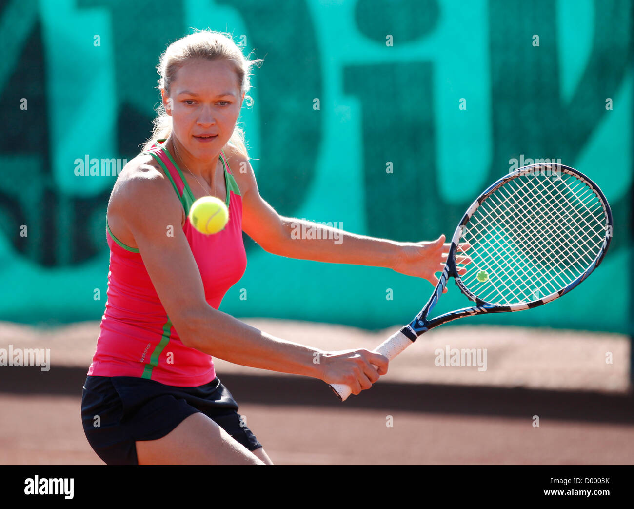 Young woman playing tennis in a holiday club, Manavgat, Turkey Stock ...