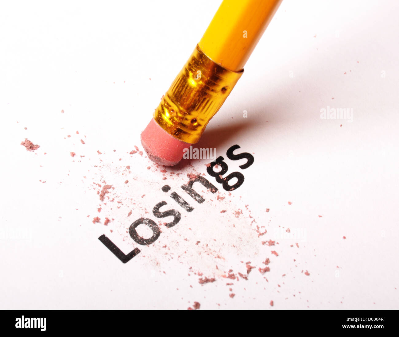 losing lose or luck concept with word and eraser on white background ...