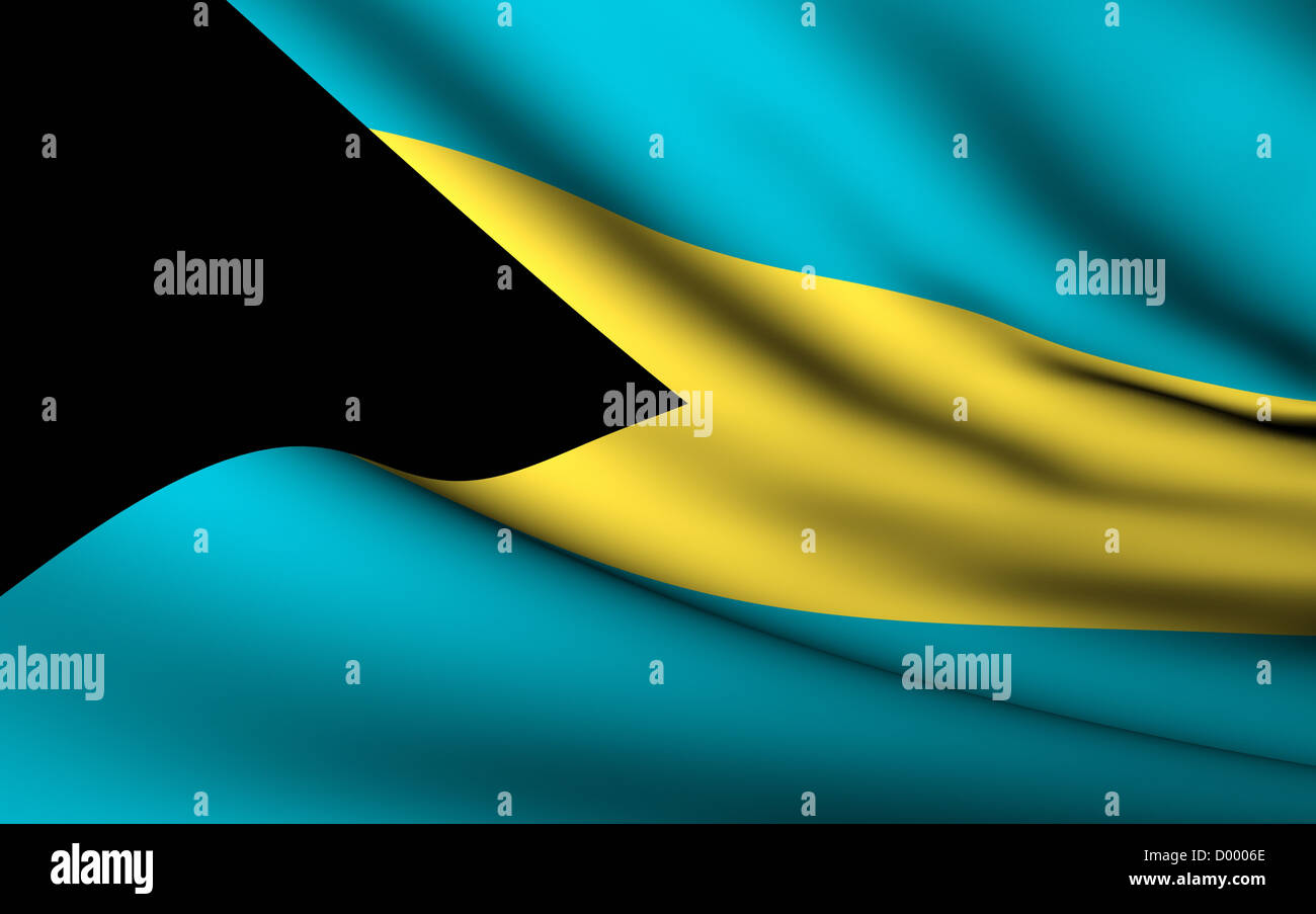 Flying Flag of Bahamas . All Countries Collection Stock Photo - Alamy