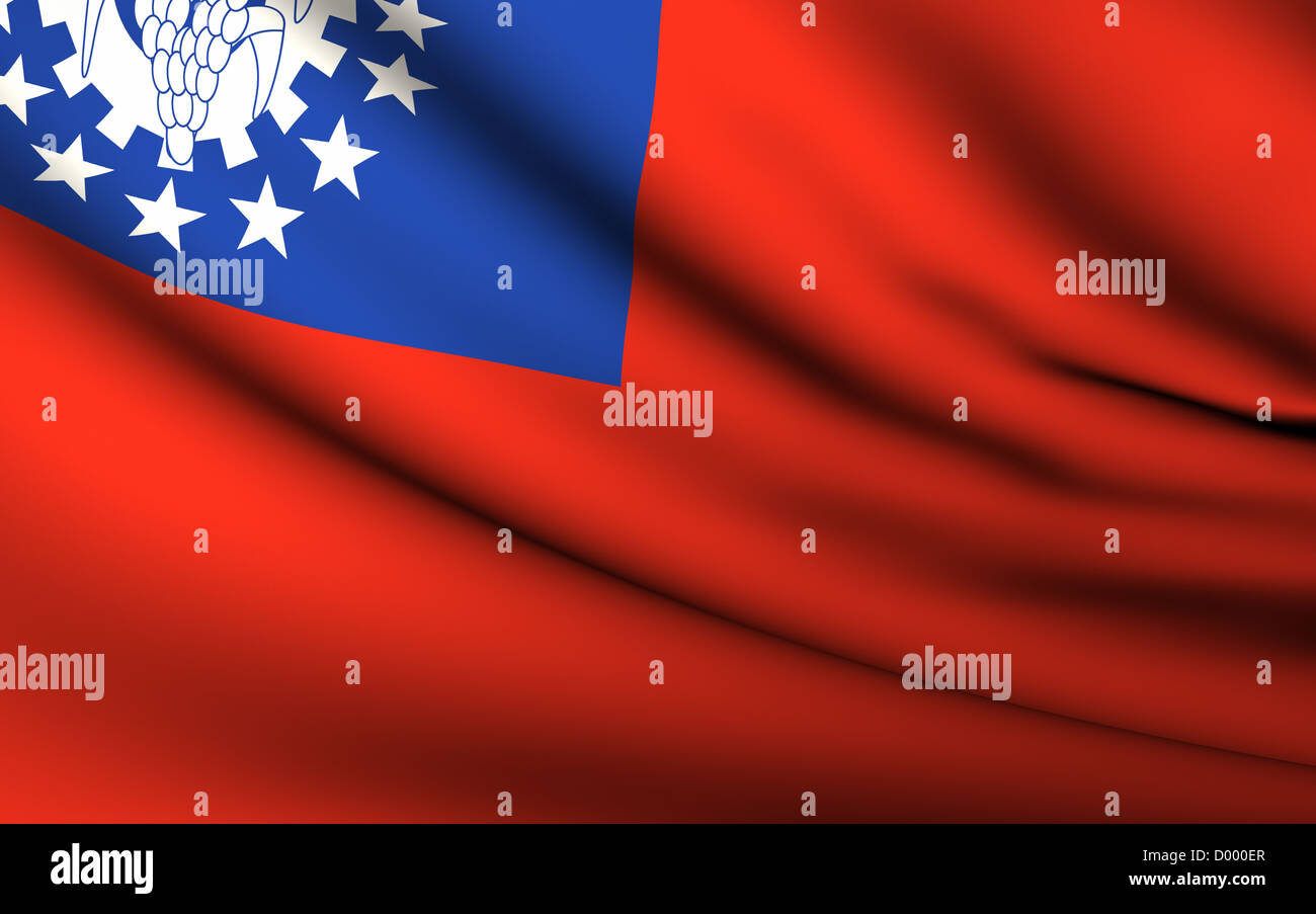 Flying Flag of Burma . All Countries Collection Stock Photo - Alamy