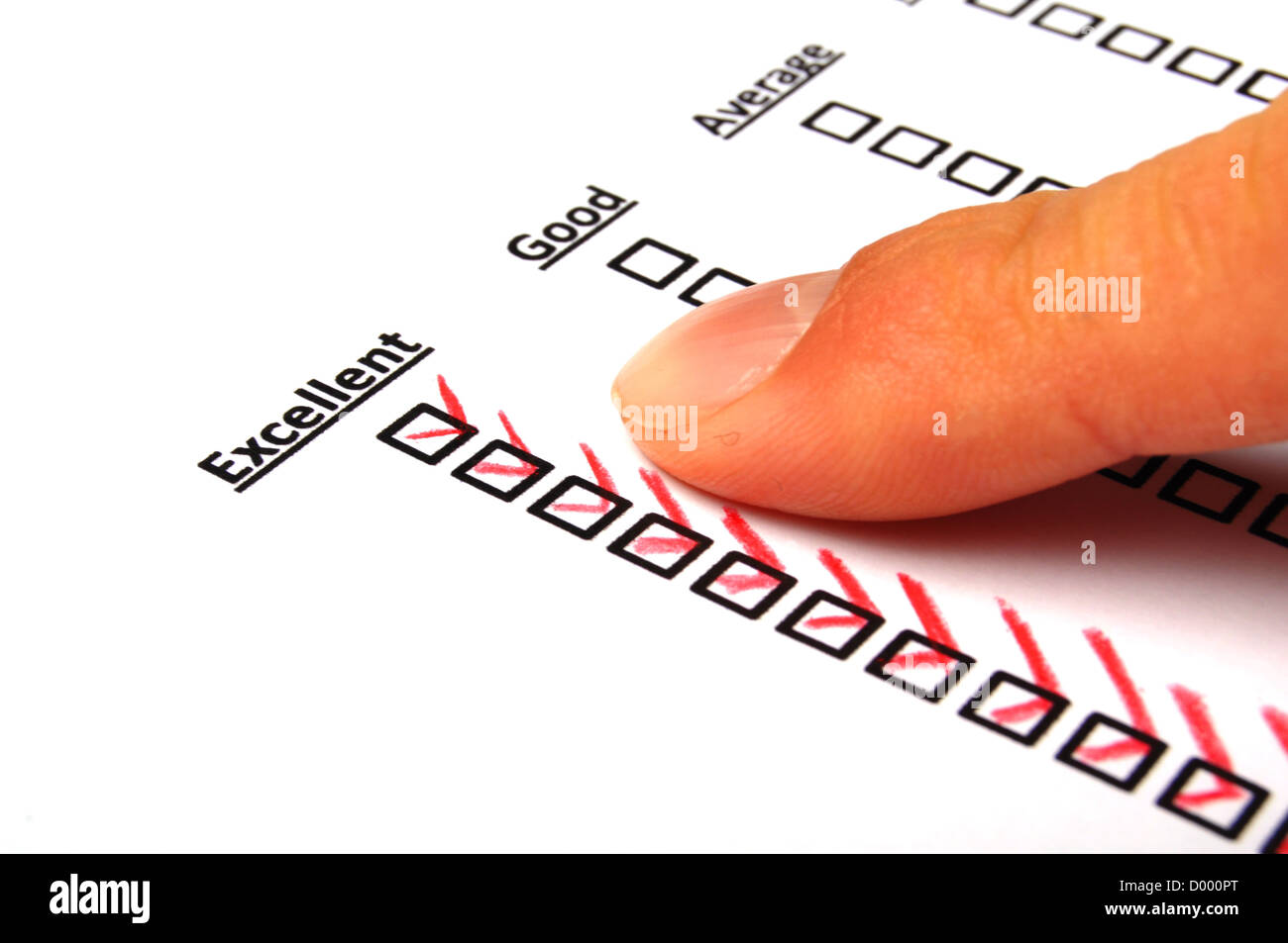 customer service survey with red pencil and checkbox showing ...