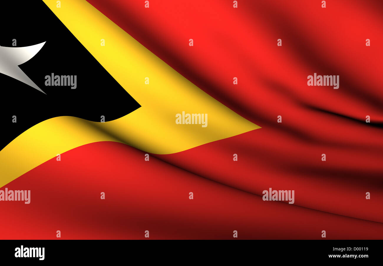 Flying Flag of East Timor . All Countries Collection Stock Photo - Alamy