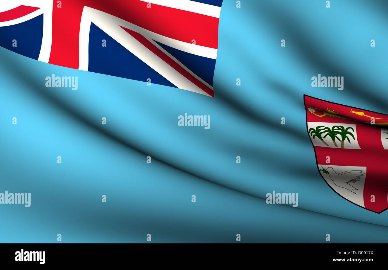 Flying Flag of Fiji . All Countries Collection Stock Photo - Alamy