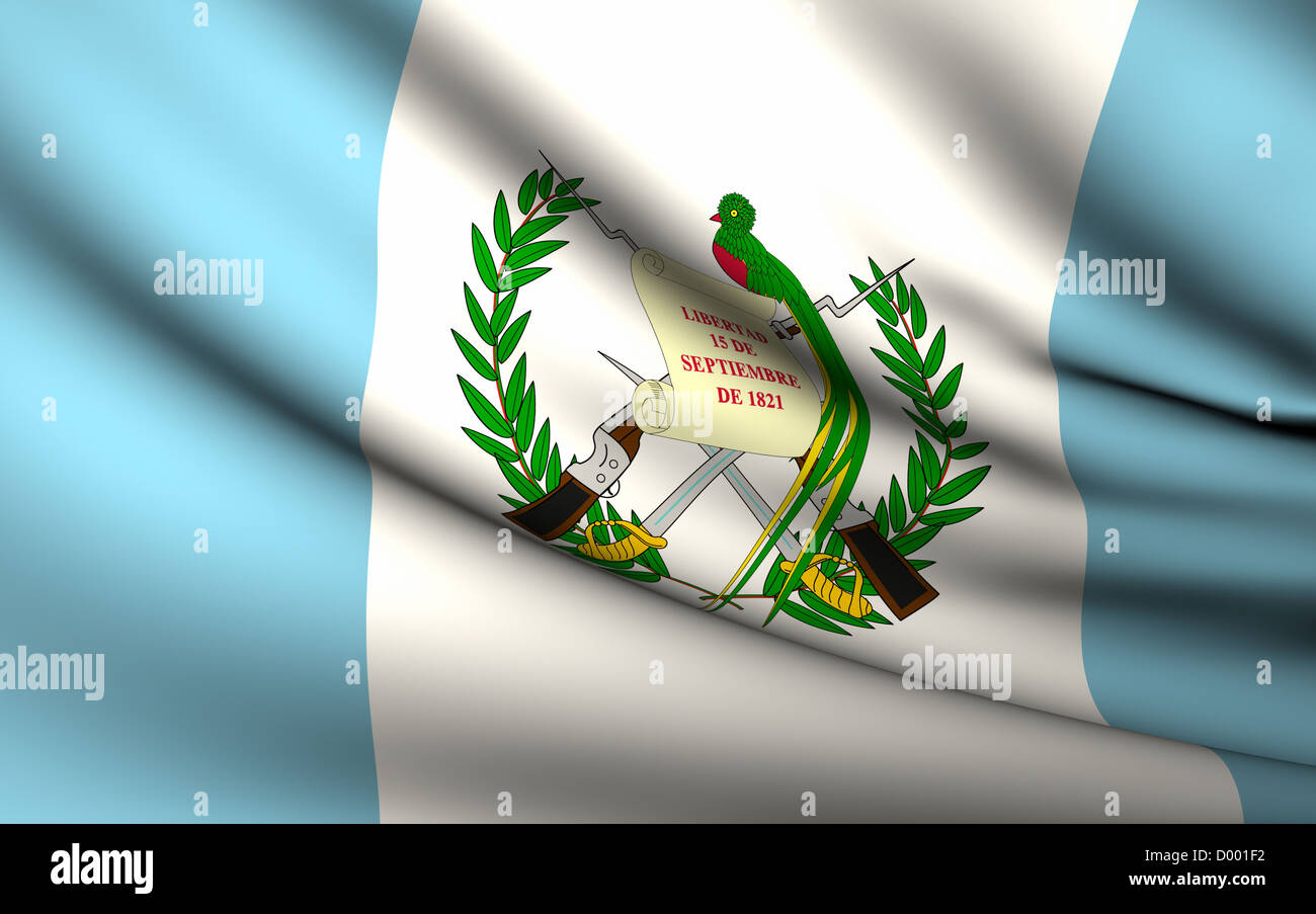 Flying Flag of Guatemala . All Countries Collection Stock Photo - Alamy