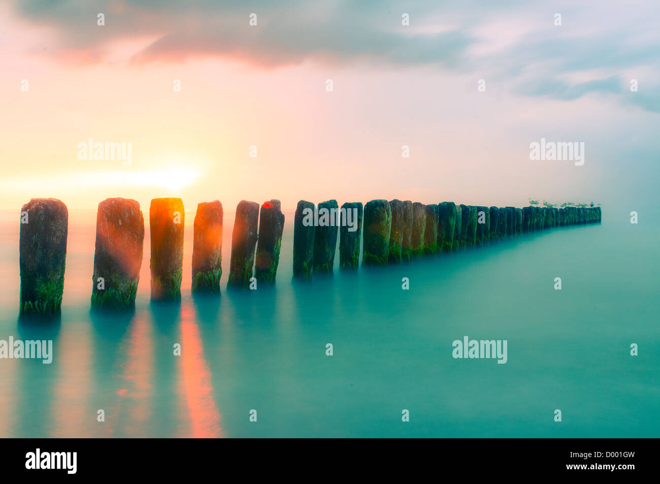 Colorful sunset at Baltic Sea Stock Photo - Alamy
