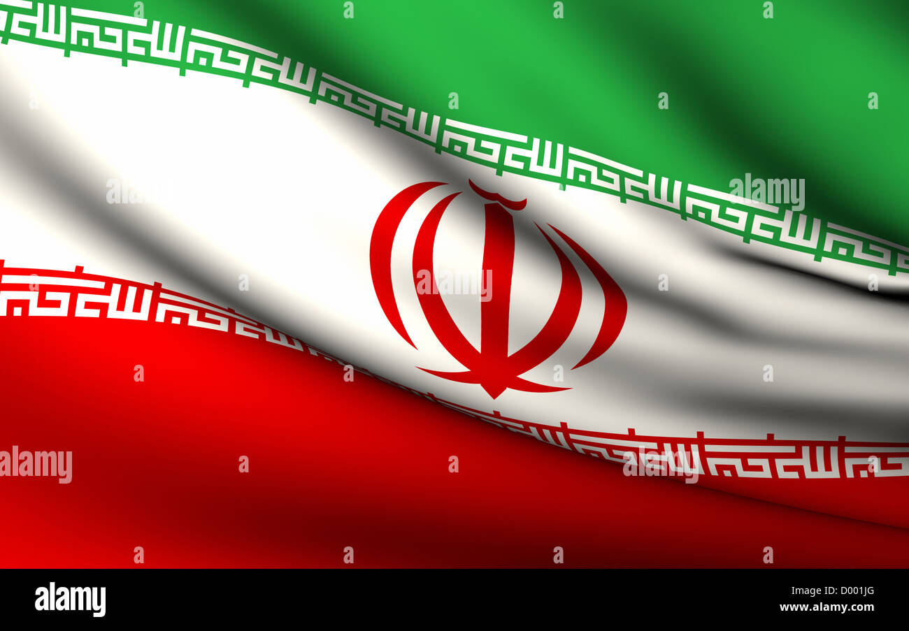 Flying Flag of Iran . All Countries Collection Stock Photo - Alamy