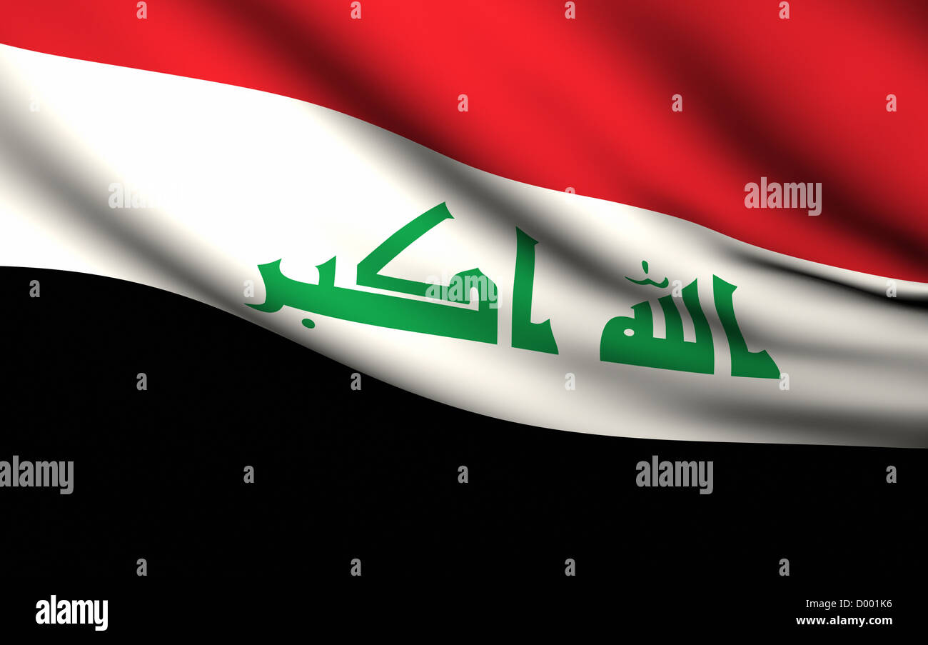 Flying Flag of Iraq . All Countries Collection Stock Photo - Alamy