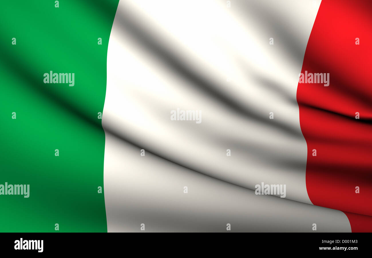Flying Flag of Italy . All Countries Collection Stock Photo - Alamy