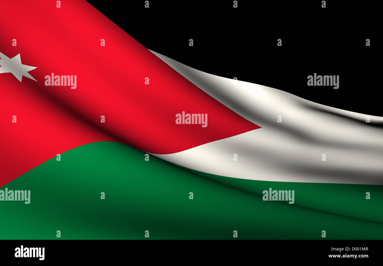 Flying Flag of Jordan . All Countries Collection Stock Photo - Alamy